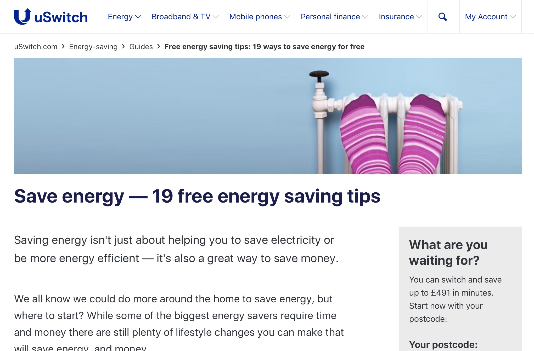 Save energy — 19 free energy saving tips | Greening Me